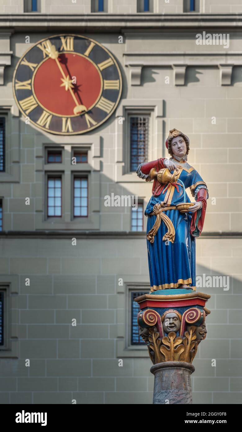 Anna Seiler Fountain - medieval fountain created in 1545 at Bern Old ...