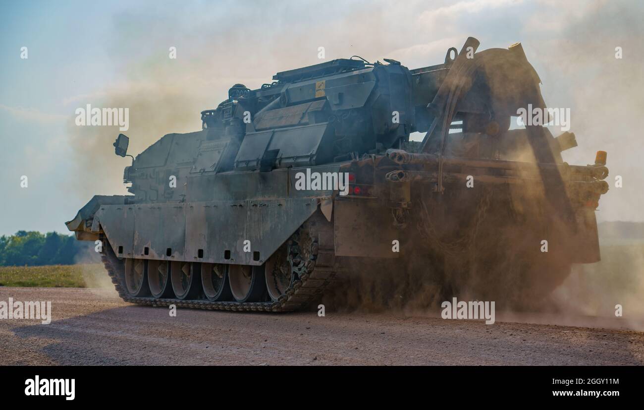 close up of a British Army Challenger Armored Repair and Recovery ...