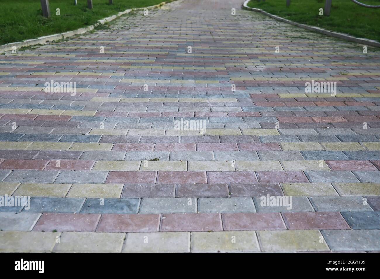 Grey paving stone, pedestrian walkway, pavement close up, the texture ...