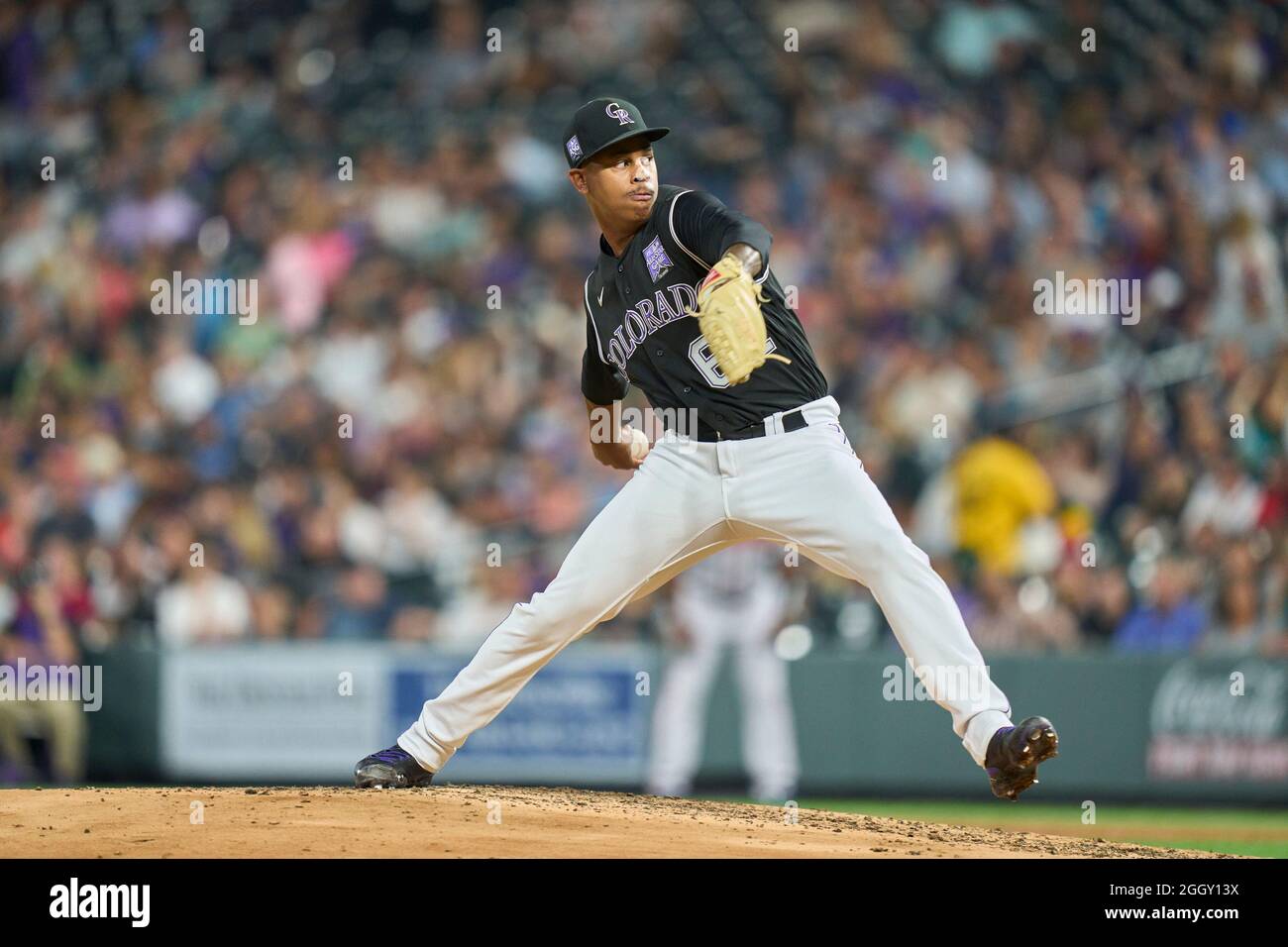 Denver CO, USA. 2nd Sep, 2021. Colorado pitcher Yency Almonte (62 ...