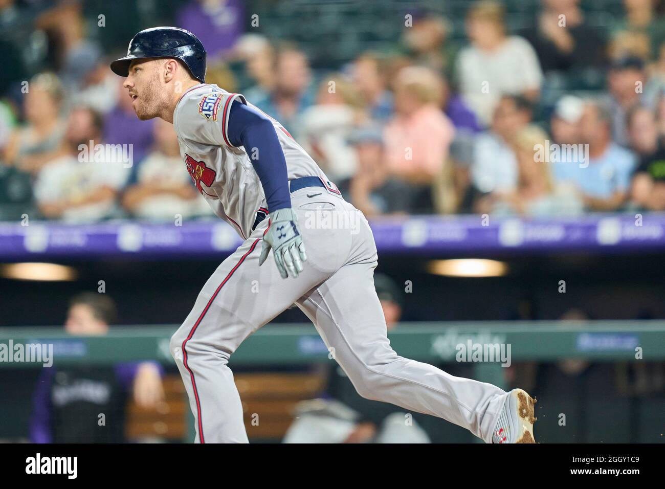 Denver CO, USA. 2nd Sep, 2021. Atlanta first baseman Freddie Freeman (5 ...