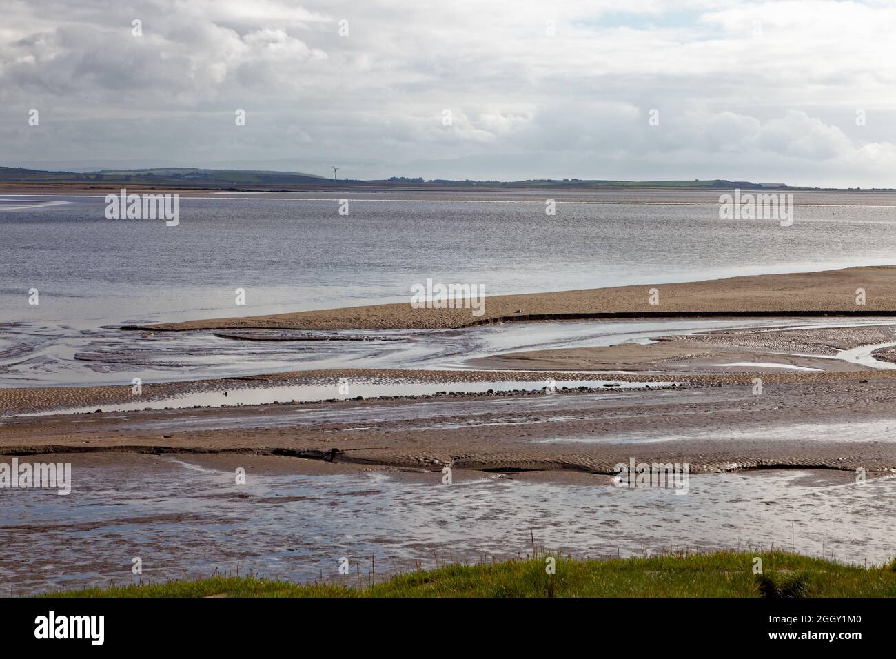 The Leven Tidal Bore approaching Canal Foot near Ulverston with the ...