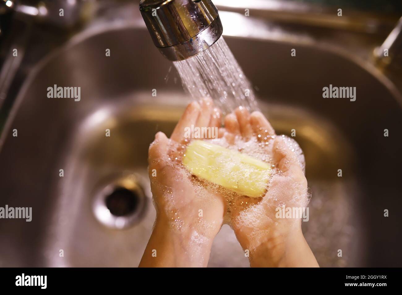 Hygiene rules. Hand washing before meals. Antibacterial treatment hands ...