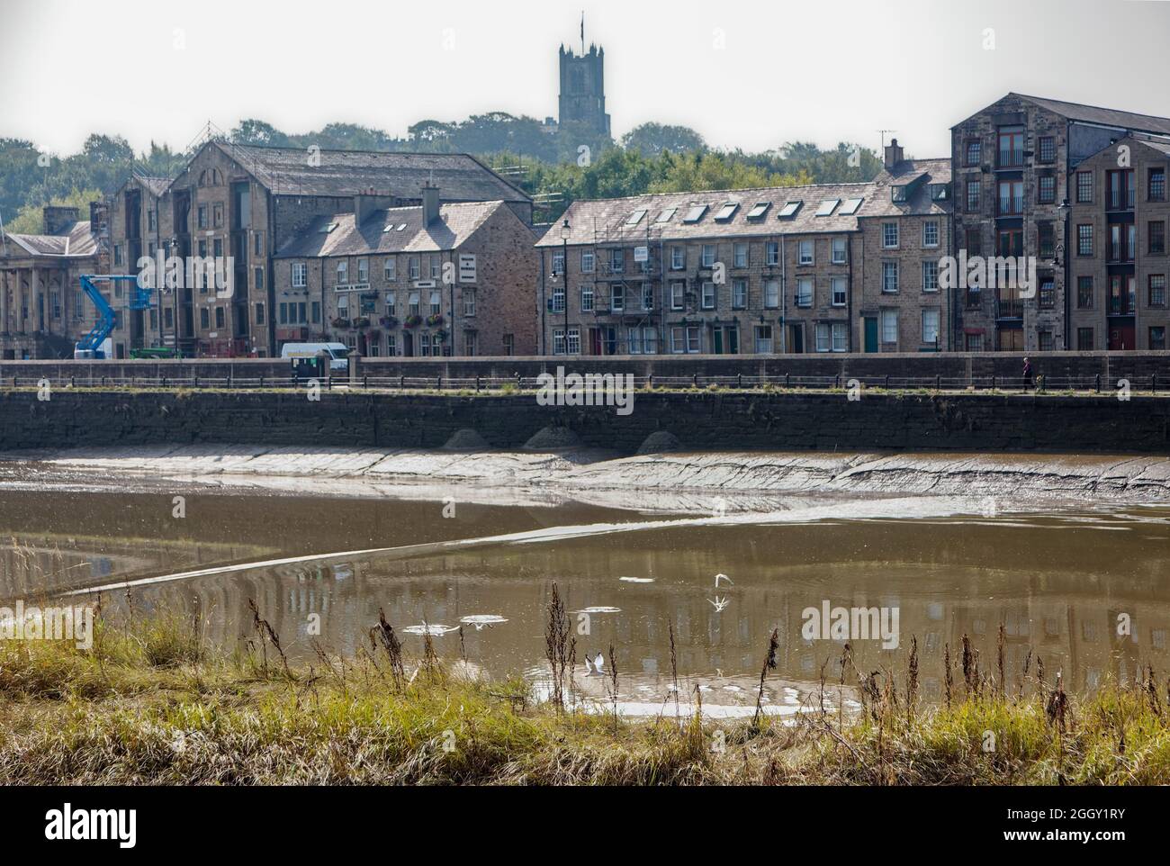 The Lune Tidal Bore passing St George's Quay in Lancaster, once the ...