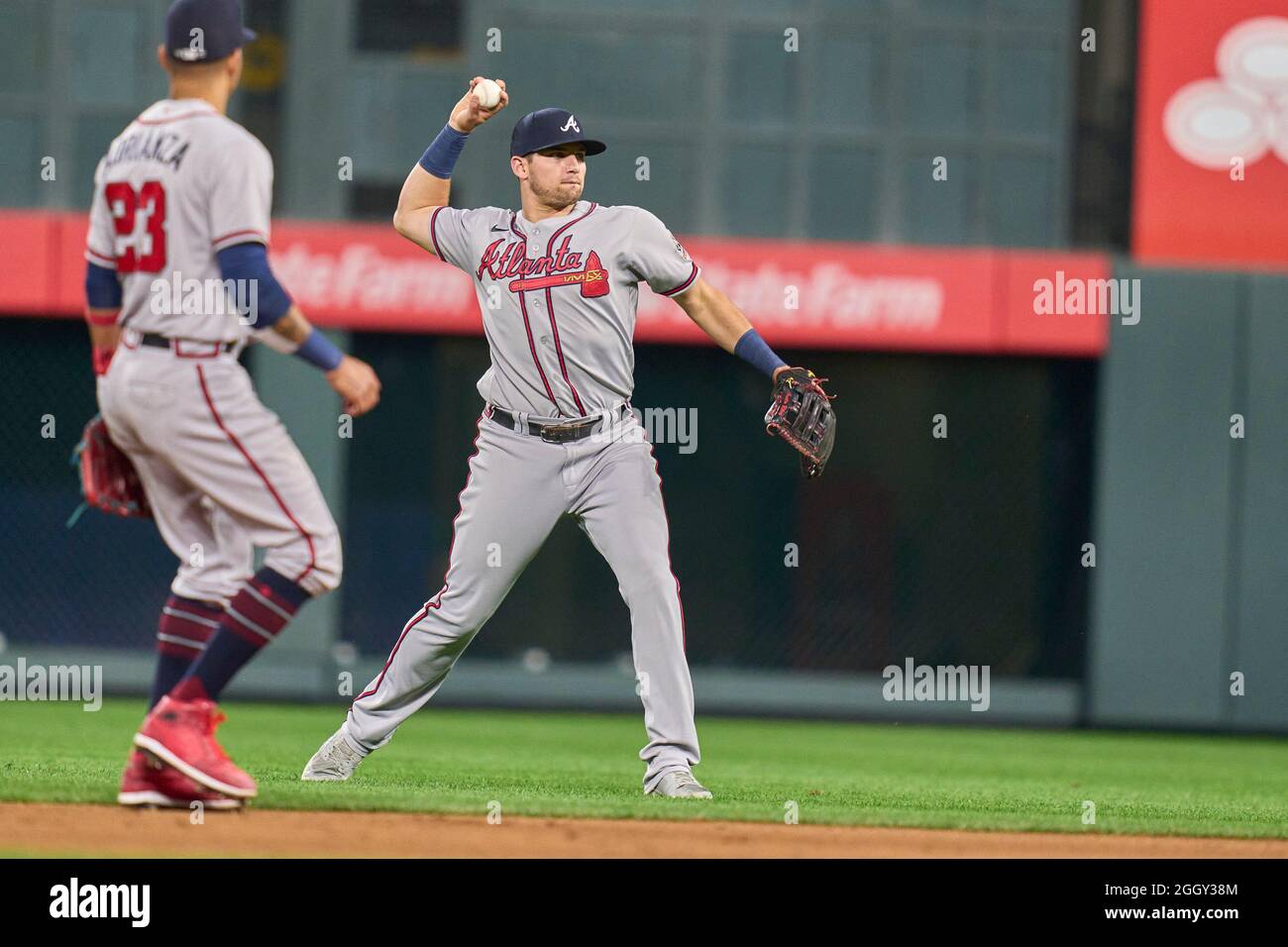 Denver CO, USA. 2nd Sep, 2021. Atlanta third baseman Austin Riley (27 ...