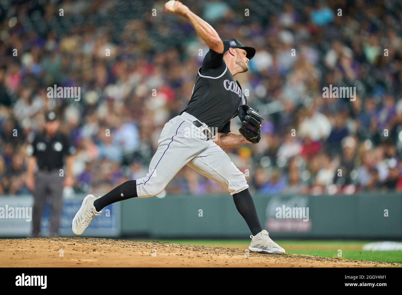 Denver CO, USA. 2nd Sep, 2021. Colorado pitcher Tyler Kinley (40 ...