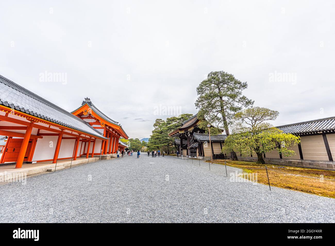 Kyoto, Japan - April 16, 2019: Wide angle of red architecture building ...
