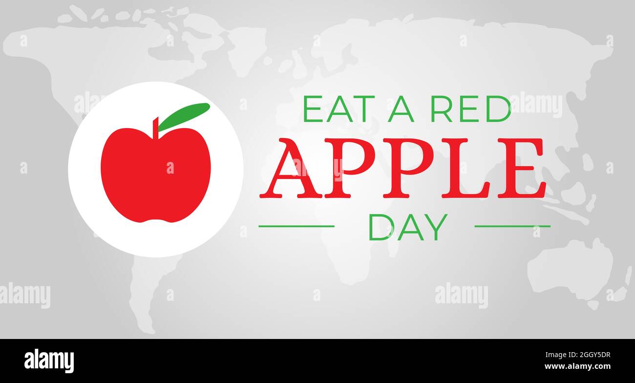 Eat a Red Apple Day Holiday Illustration Stock Vector Image & Art - Alamy
