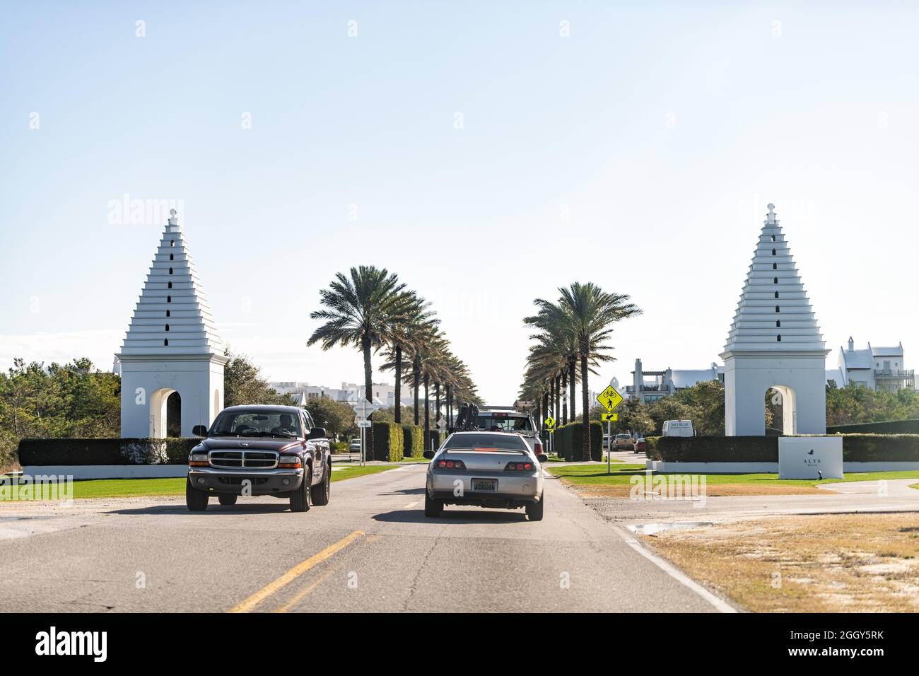 Alys Beach, USA - January 15, 2021: Coastal exclusive wealthy rich ...