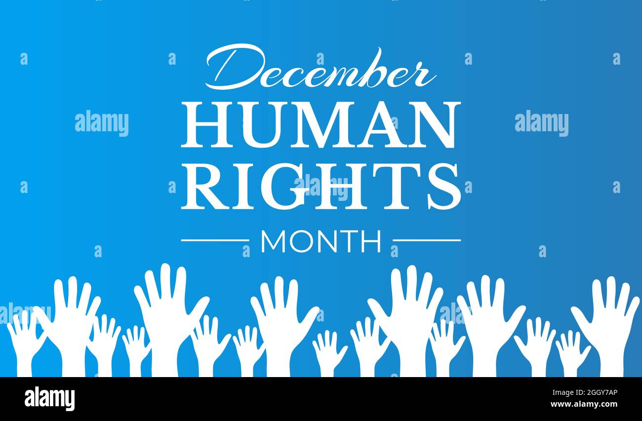 December Human Rights Month Blue Background Illustration Stock Vector ...