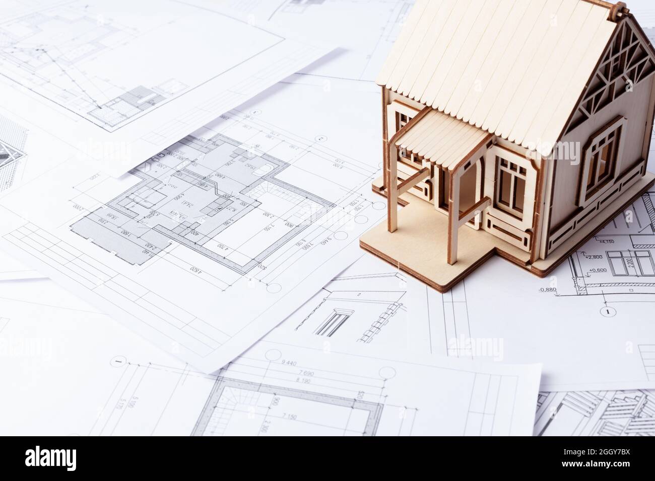 Turnkey construction, calculating the cost of building a house Stock ...