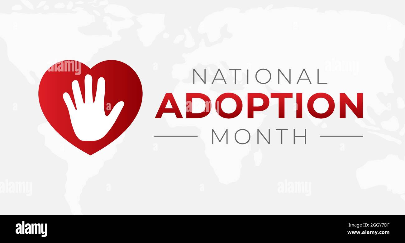 National Adoption Month Background Illustration with Heart Stock Vector ...