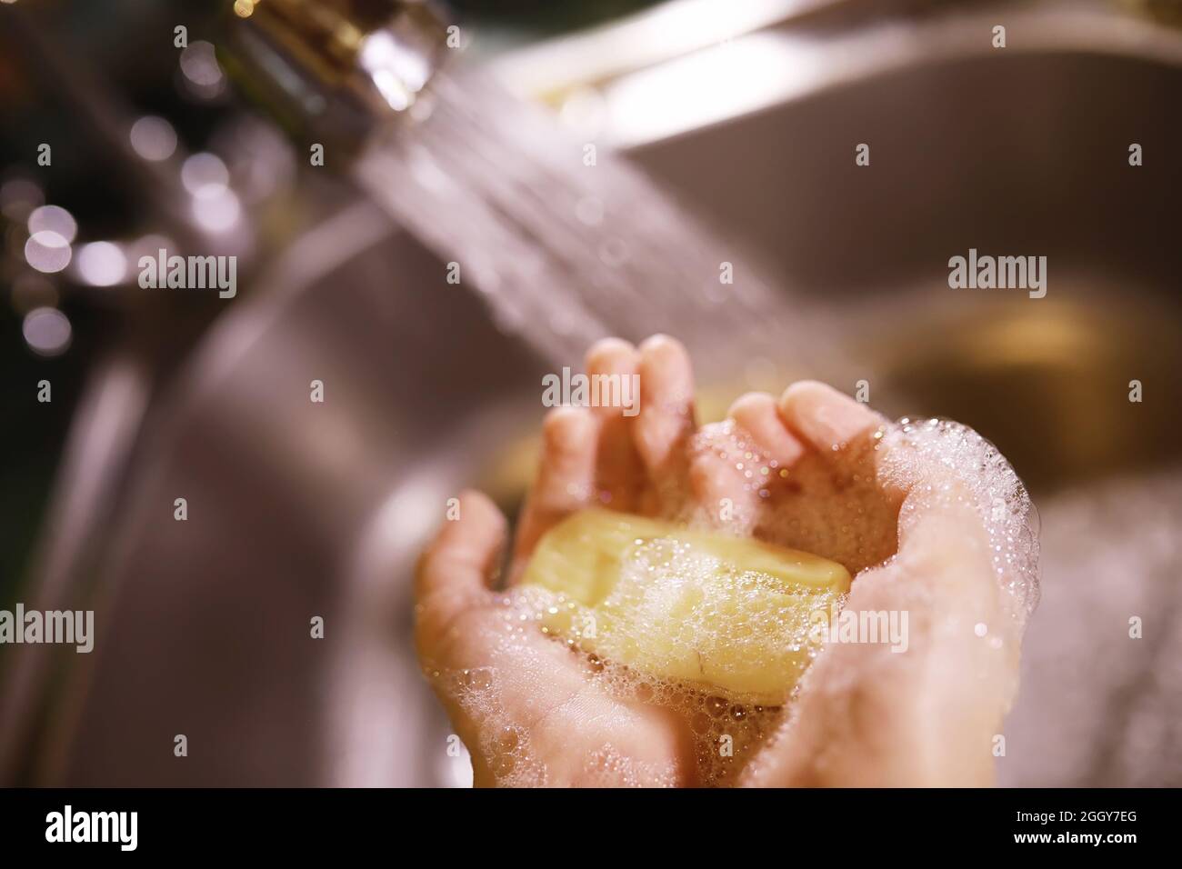 Hygiene rules. Hand washing before meals. Antibacterial treatment hands ...