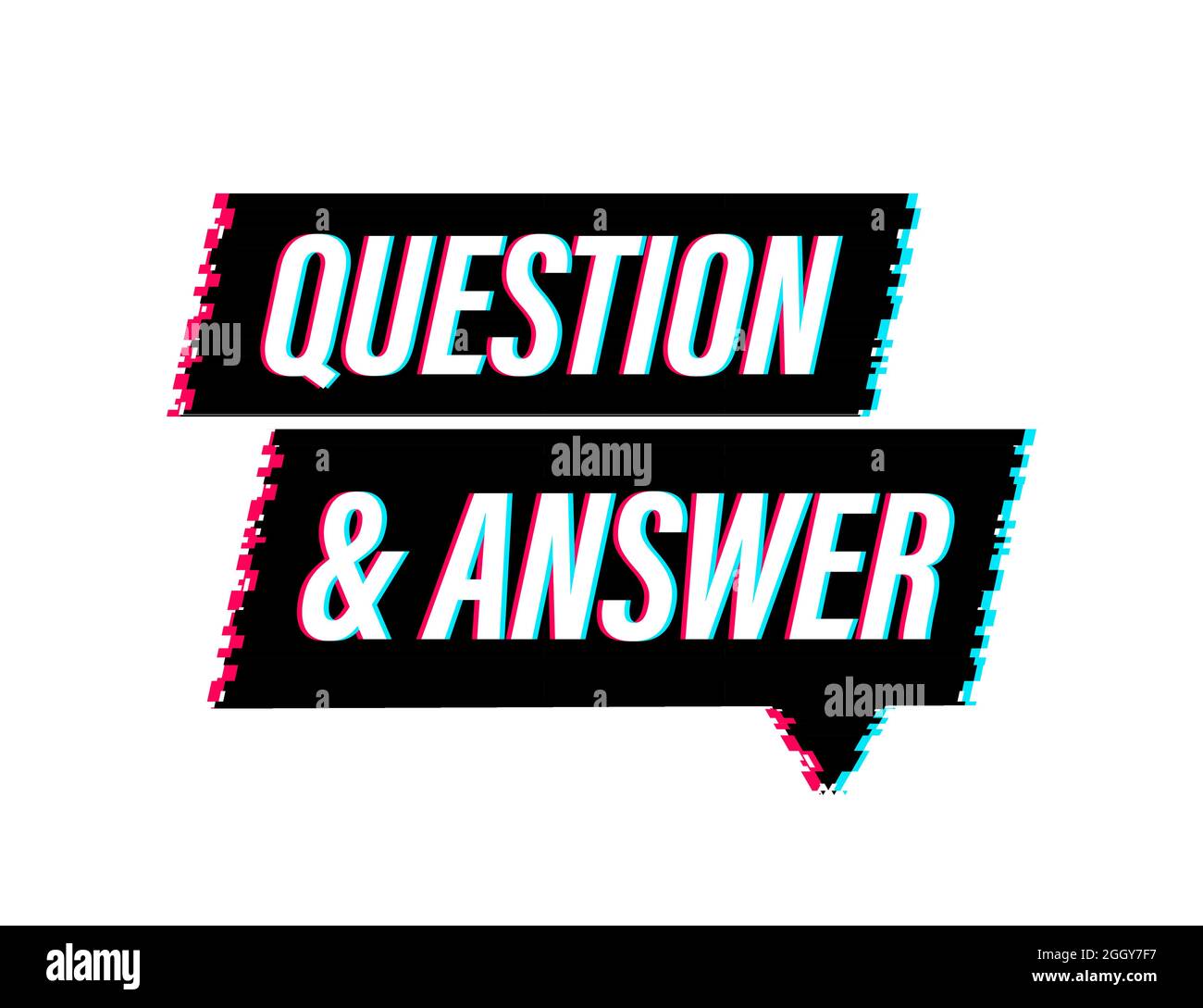 Question and Answer banner. Glitch icon. Megaphone banner. Web design ...