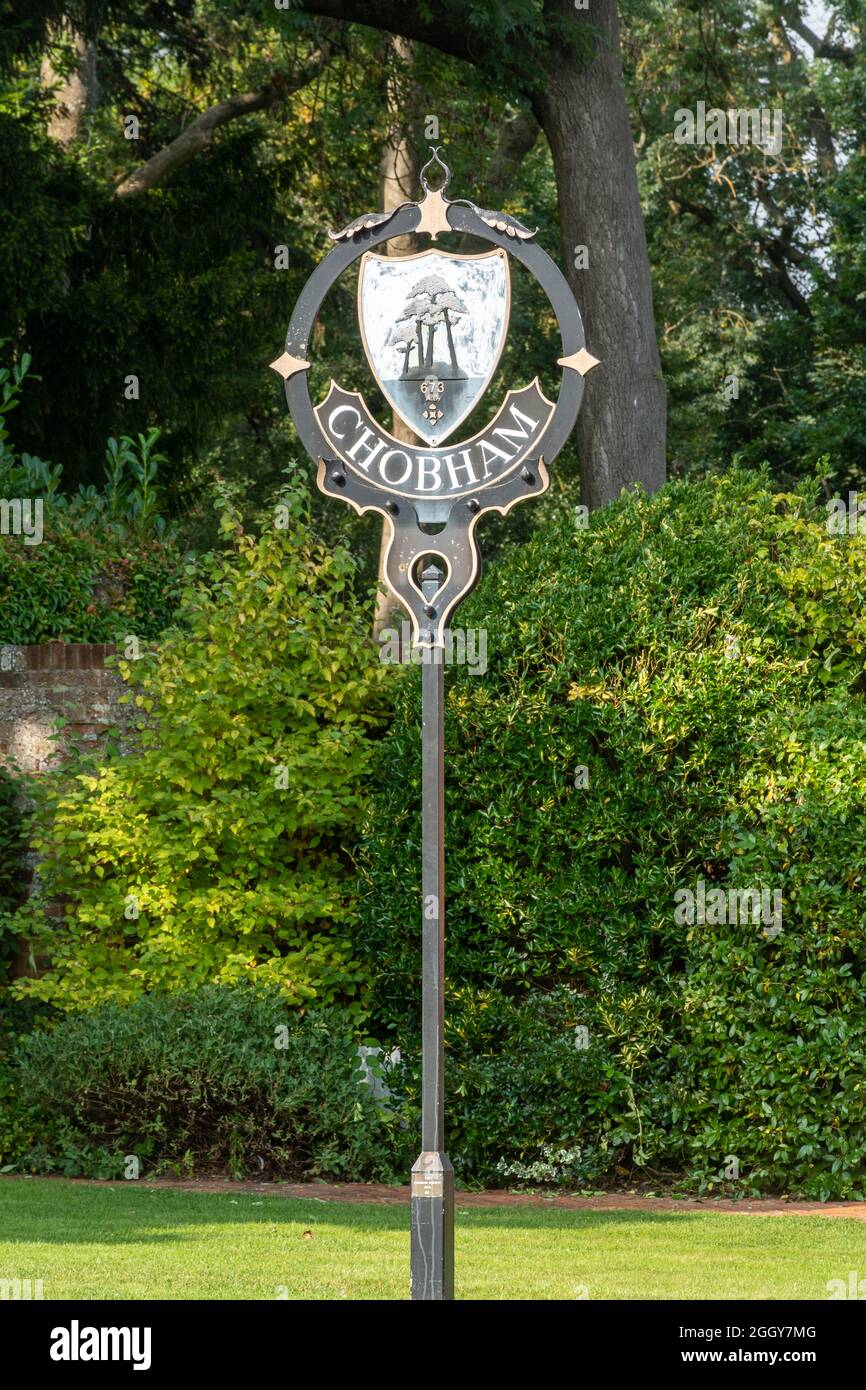 Chobham village sign hi-res stock photography and images - Alamy