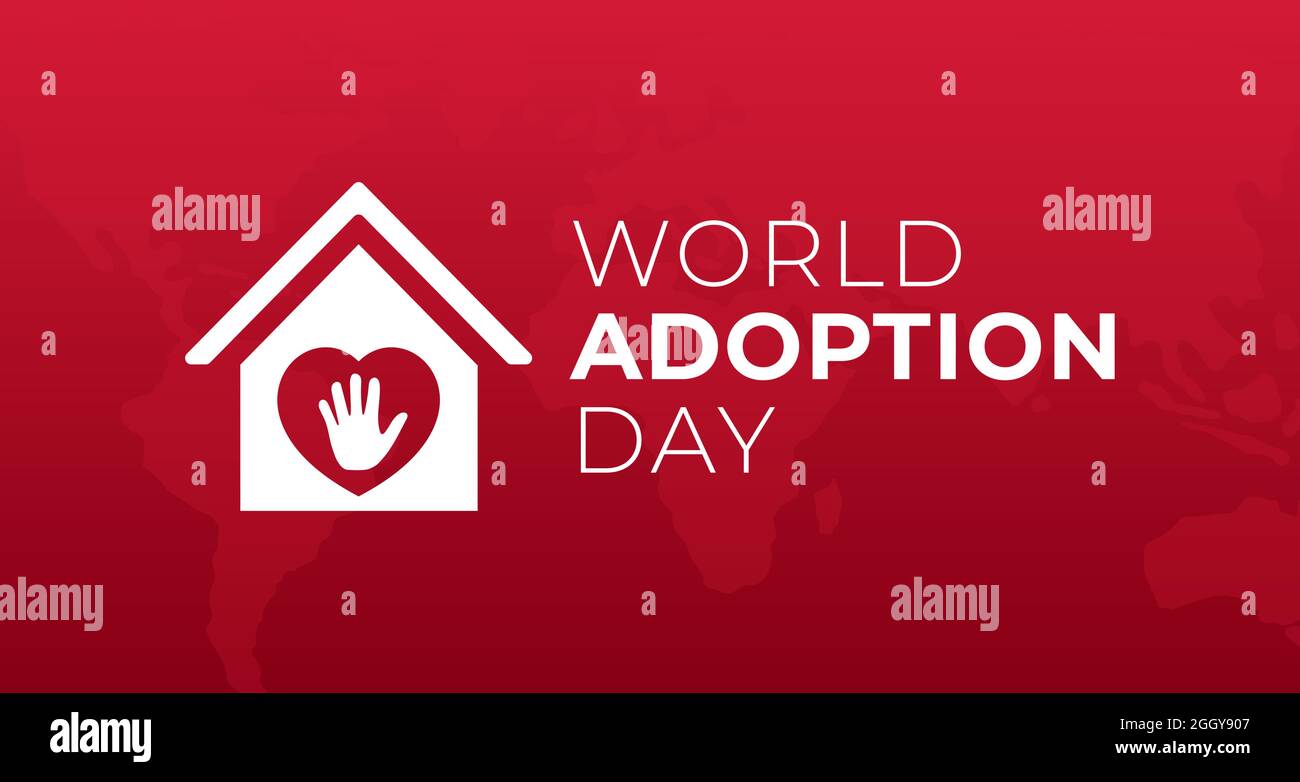 World Adoption Day Background Illustration with House and Heart Stock ...
