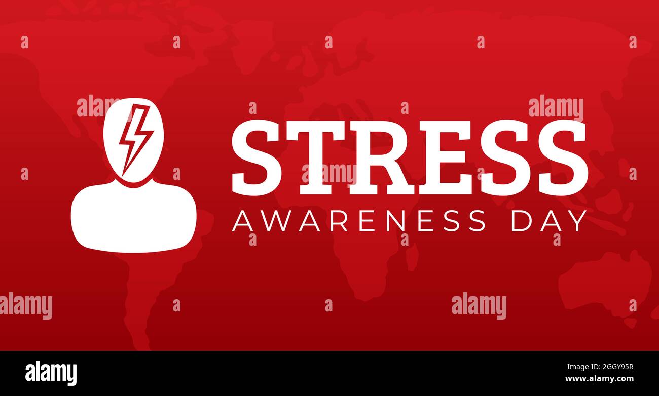 Red Stress Awareness Day Background Banner Illustration Stock Vector ...