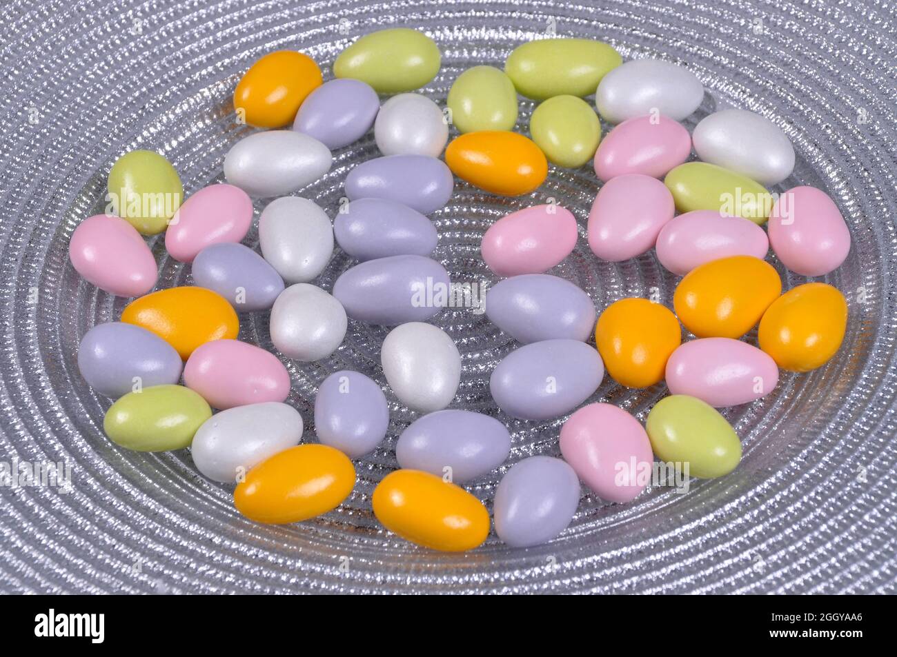 Colorful candy candies in the plate, fresh and cute snacks Stock Photo ...