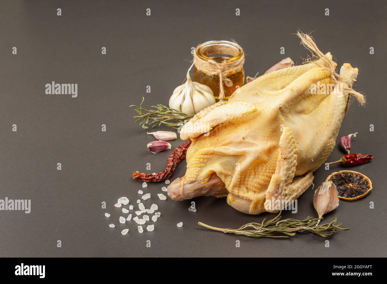 Whole free-range chicken poultry. Organic farm food, traditional ...