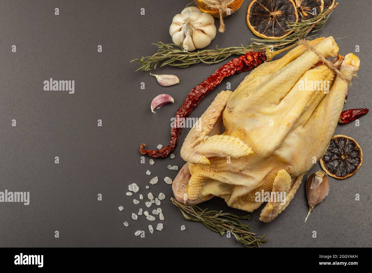 Whole free-range chicken poultry. Organic farm food, traditional ...