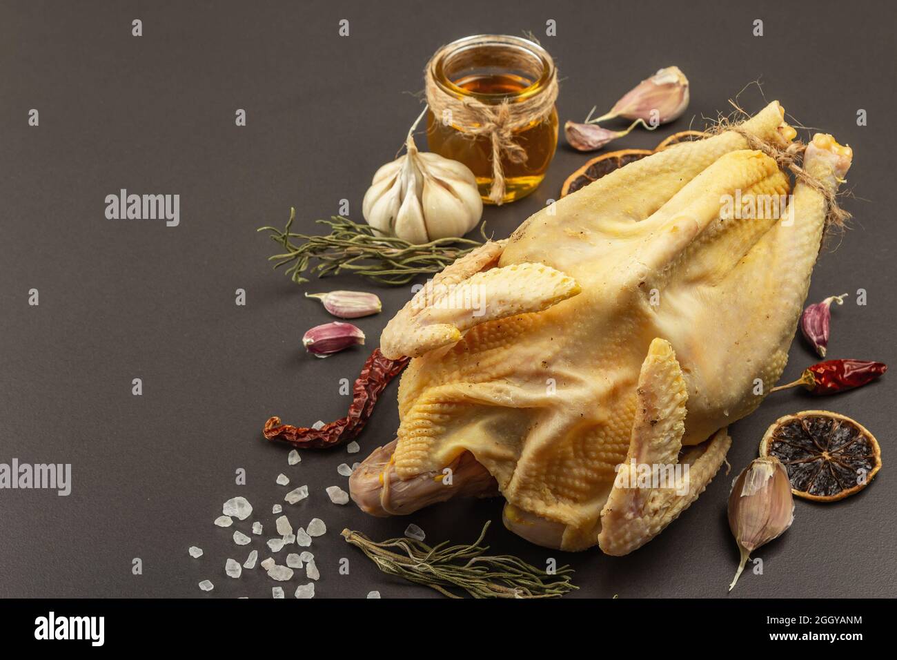 Whole free-range chicken poultry. Organic farm food, traditional ...