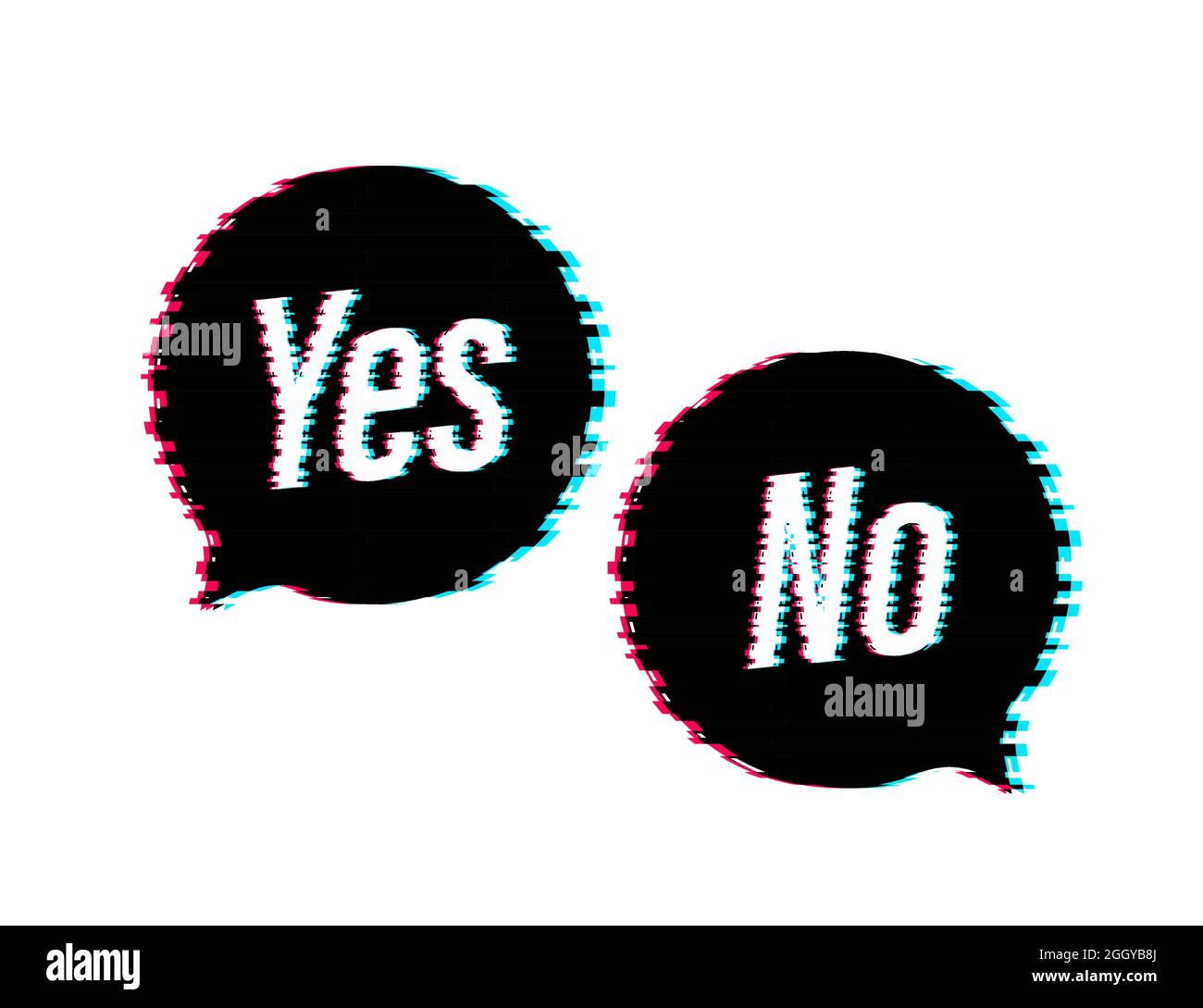 Yes No word text on talk shape. Vector stock illustration yes no in ...