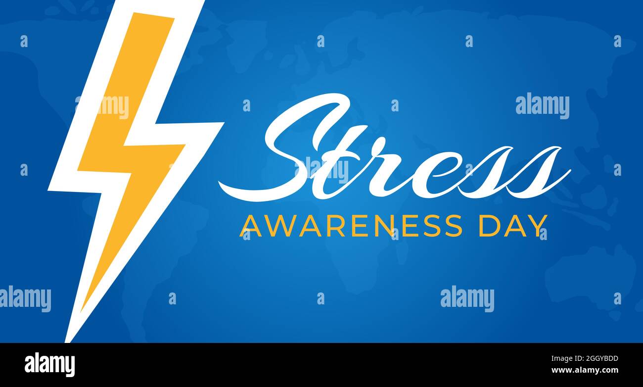 Blue and Orange Stress Awareness Day Background Banner Illustration ...