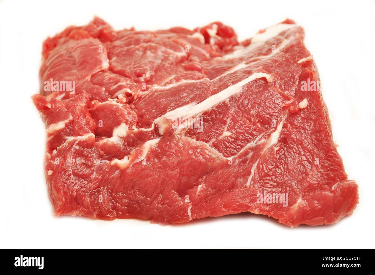 Clean very fresh red raw meat beef, isolated on white background Stock ...