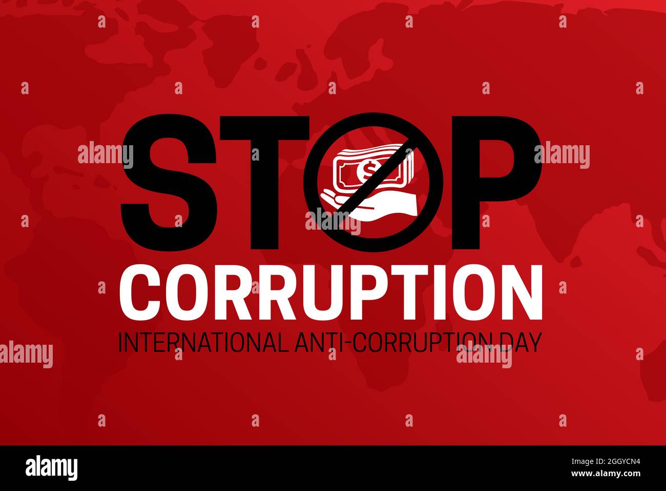 Red Stop Corruption and International Anti-Corruption Day Background ...