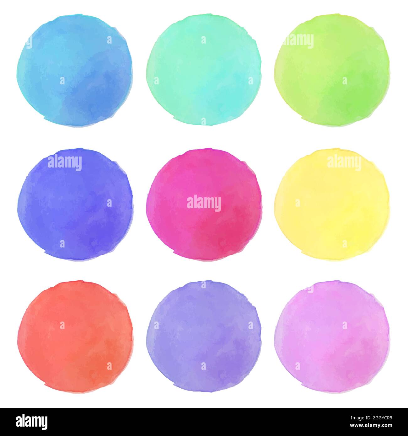 Watercolor Round Pastel Color Circles Collection Stock Vector Image ...