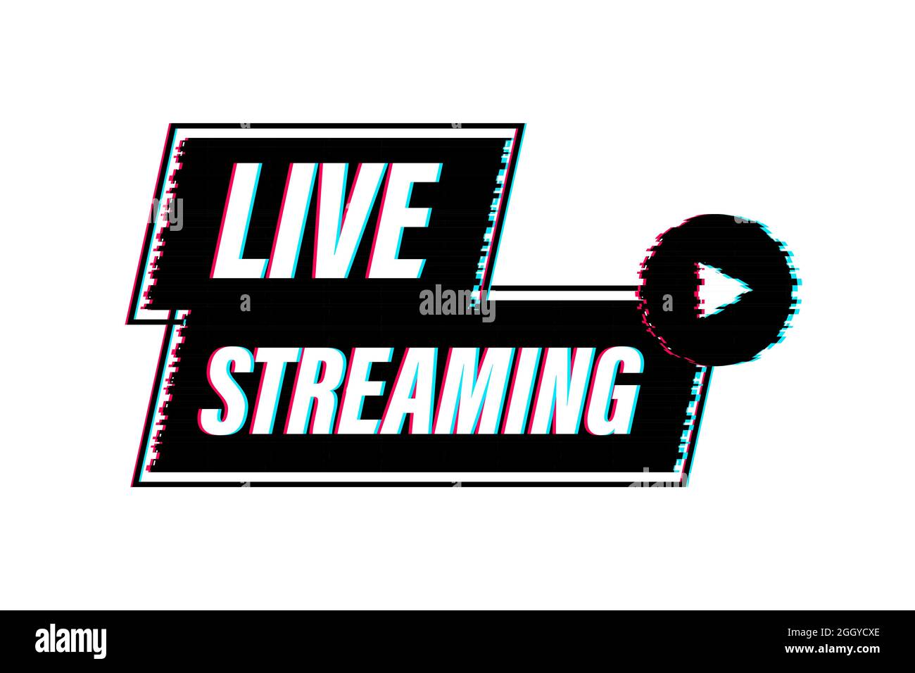 Live streaming logo. Glitch icon. Stream interface. Vector stock ...