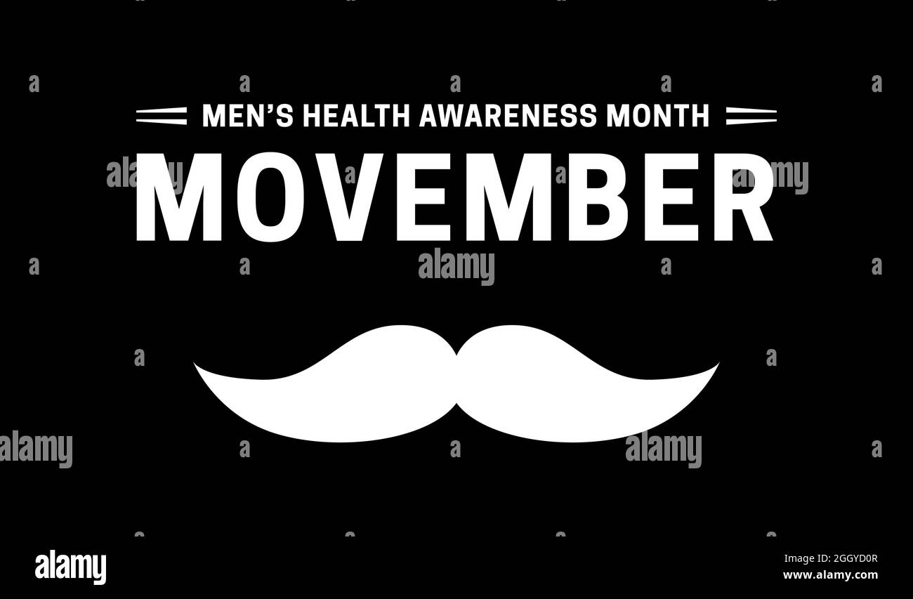 Black Movember Men's Health Awareness Month Background Illustration Stock Vector Image & Art - Alamy