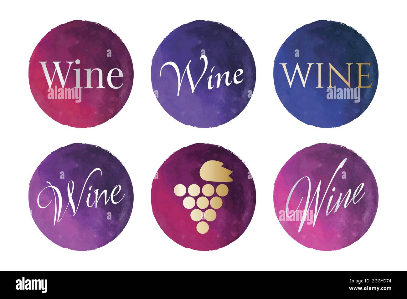 Wine and Winery Sticker Label Collection Set Stock Vector Image & Art ...