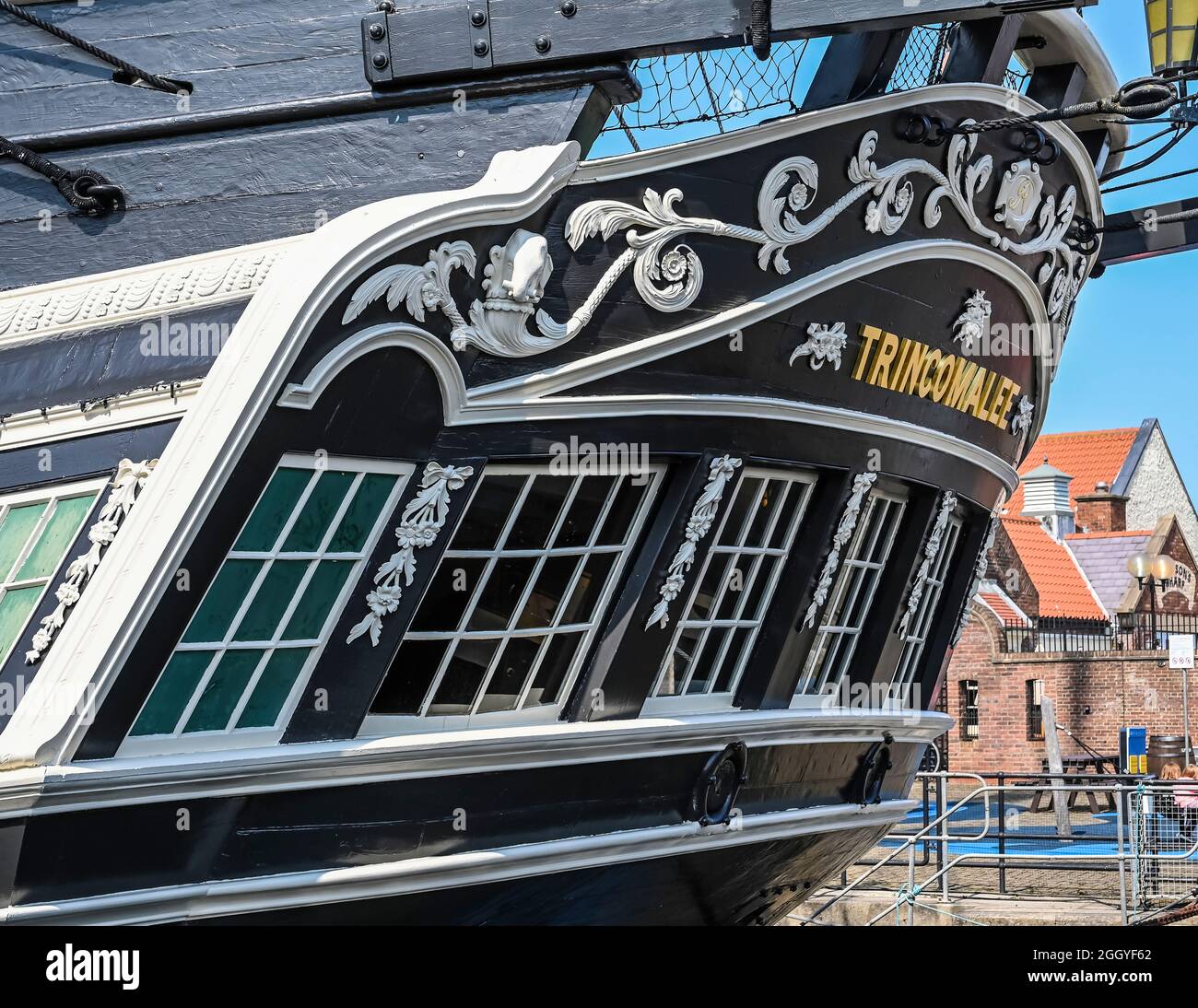 This is the decorated stern of the Captains Quarters of the Victorian ...