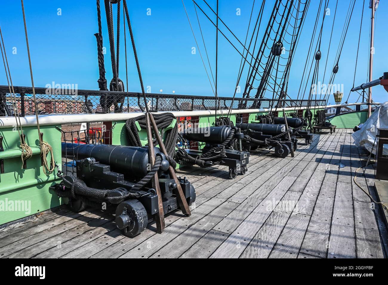 These are the gun-decks on the Victorian era British Royal Navy Frigate ...
