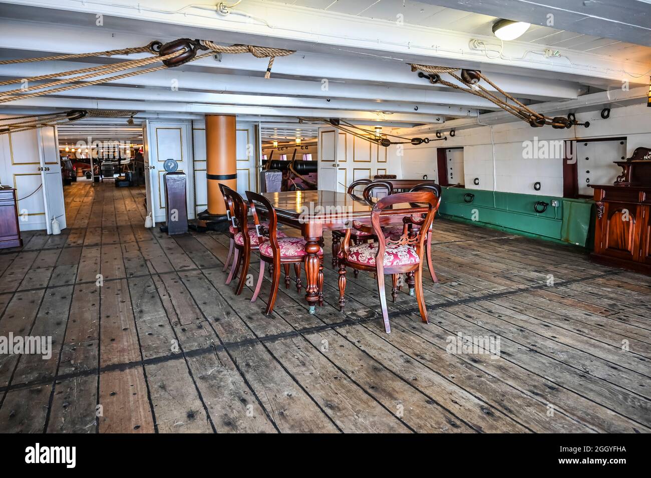 The Captains and Officer Mess dining area on the Victorian era 3 masted ...