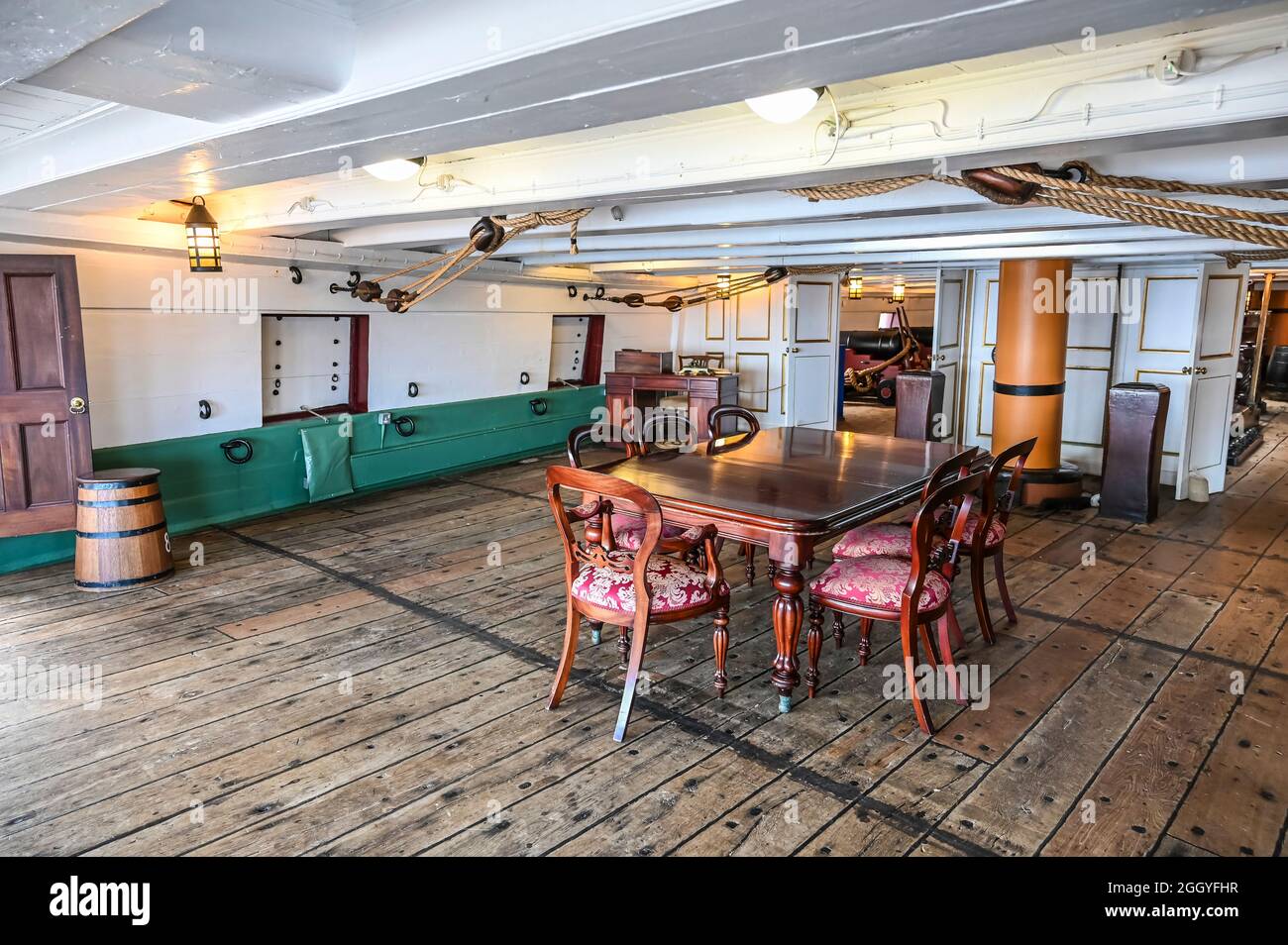 The Captains and Officer Mess dining area on the Victorian era 3 masted ...