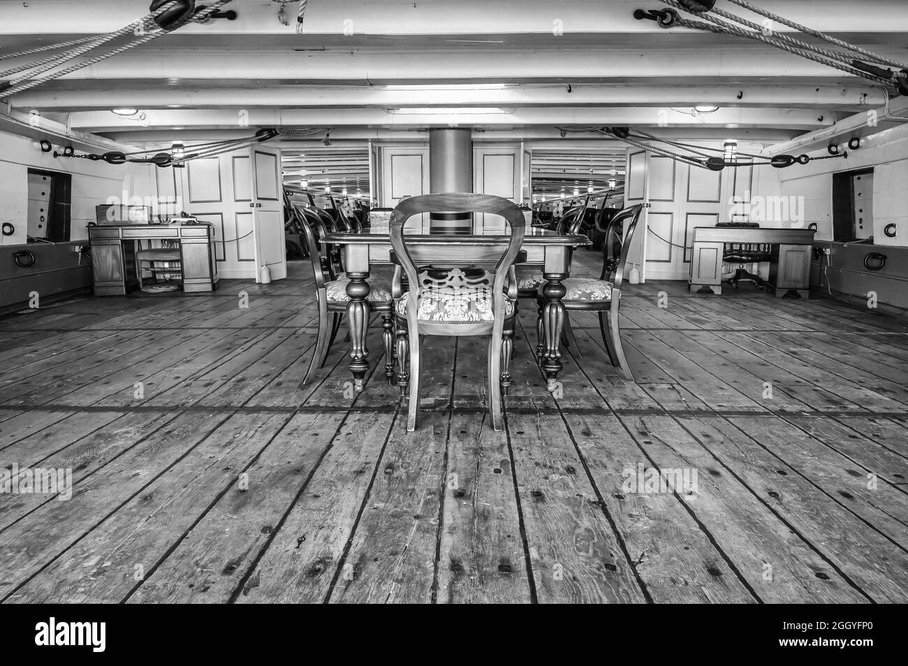 The Captains and Officer Mess dining area on the Victorian era 3 masted ...