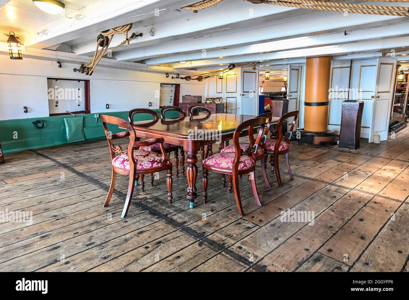 The Captains and Officer Mess dining area on the Victorian era 3 masted ...
