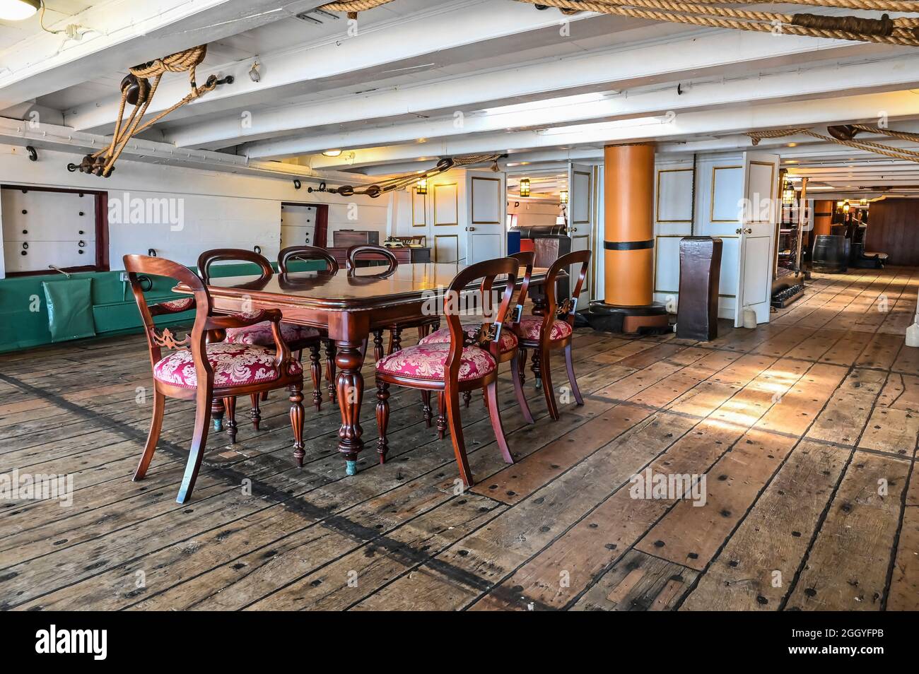 The Captains and Officer Mess dining area on the Victorian era 3 masted ...