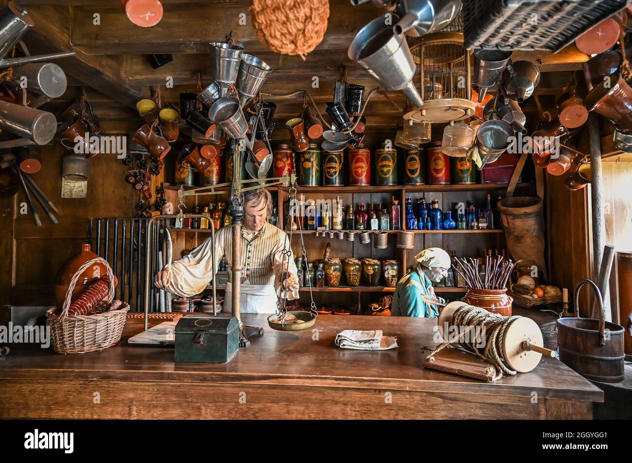 This is a general store scene during the Victorian era at the Royal ...