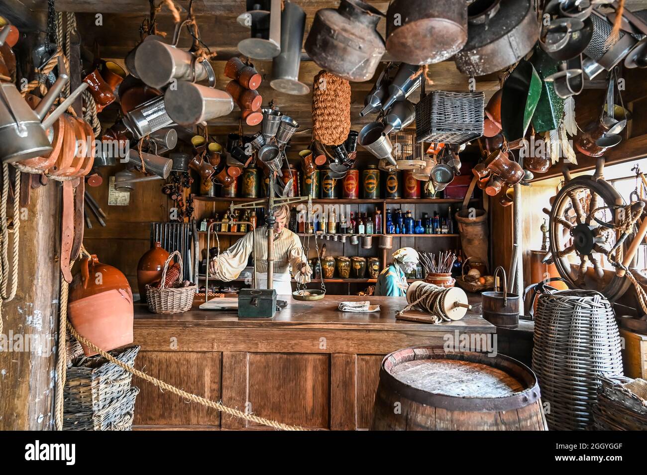 This is a general store scene during the Victorian era at the Royal ...