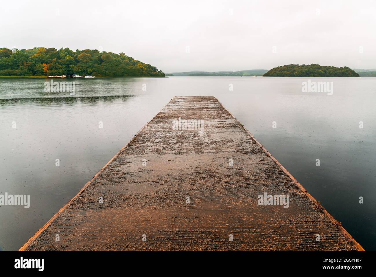 Dock in irish lake near Kerry Stock Photo - Alamy
