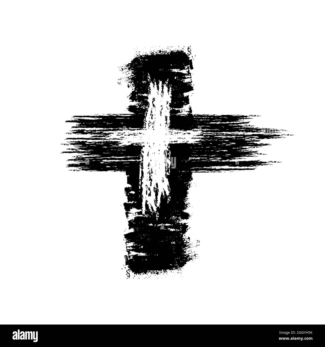 Black blotted cross. Vector illustration Stock Vector Image & Art - Alamy