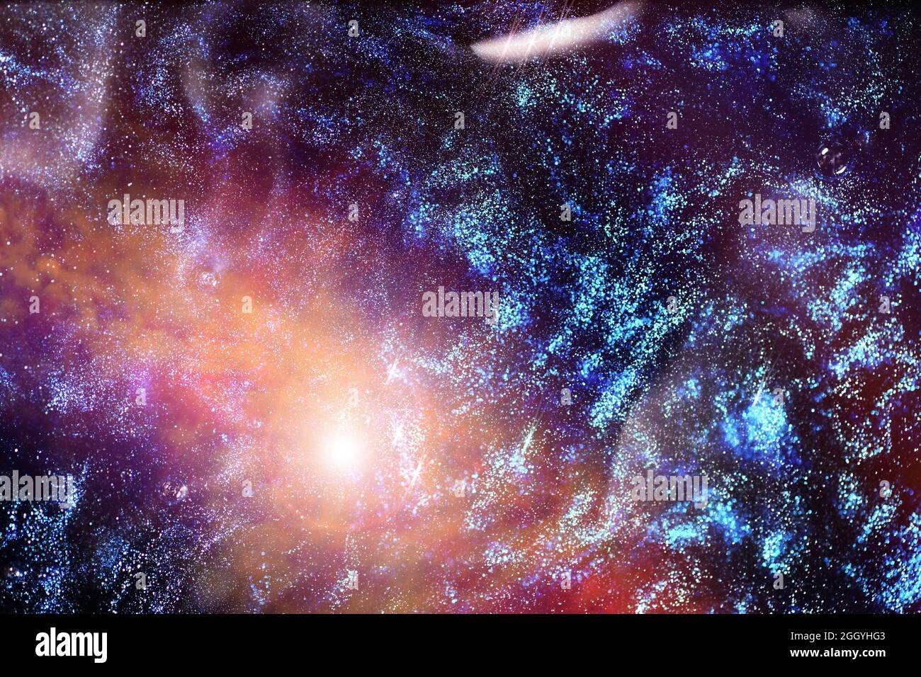 Astronomical photograph of the universe in a distant galaxy with ...