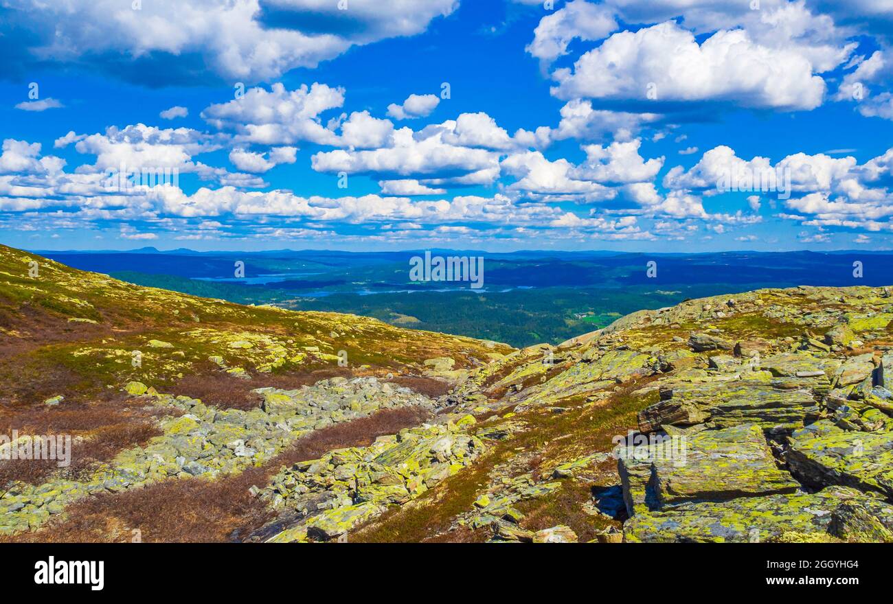 Beautiful valley landscape panorama Norway of Hydalen Hemsedal with ...