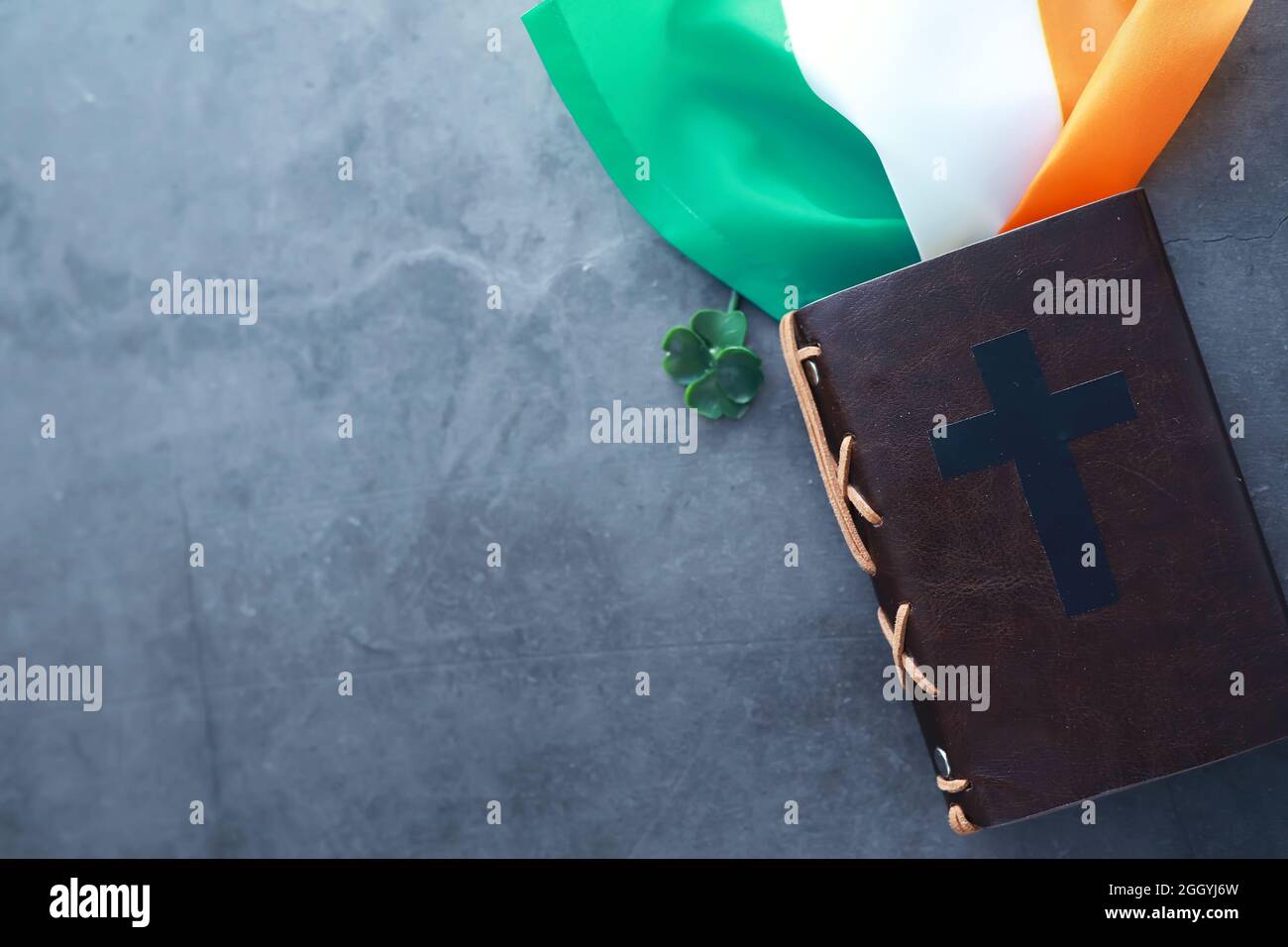 A leather-bound Bible on the table. Religious Christian Irish ...