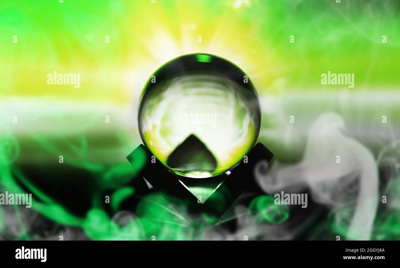 Milky way in magic sphere,Fortune teller,mind power concept. magic ball ...