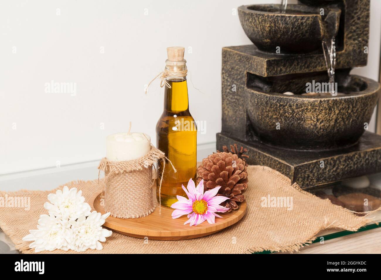 Products to perform body massage in the spa Stock Photo - Alamy