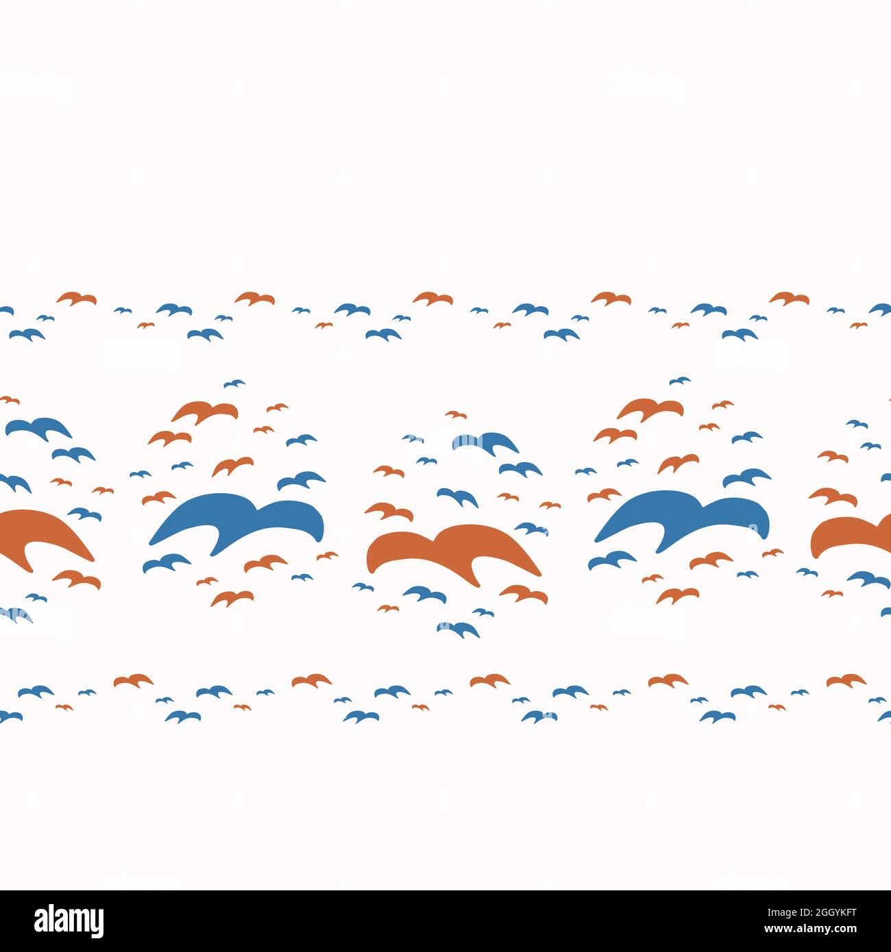 Playful matisse style cut out shape border. Seamless modern scandi ...